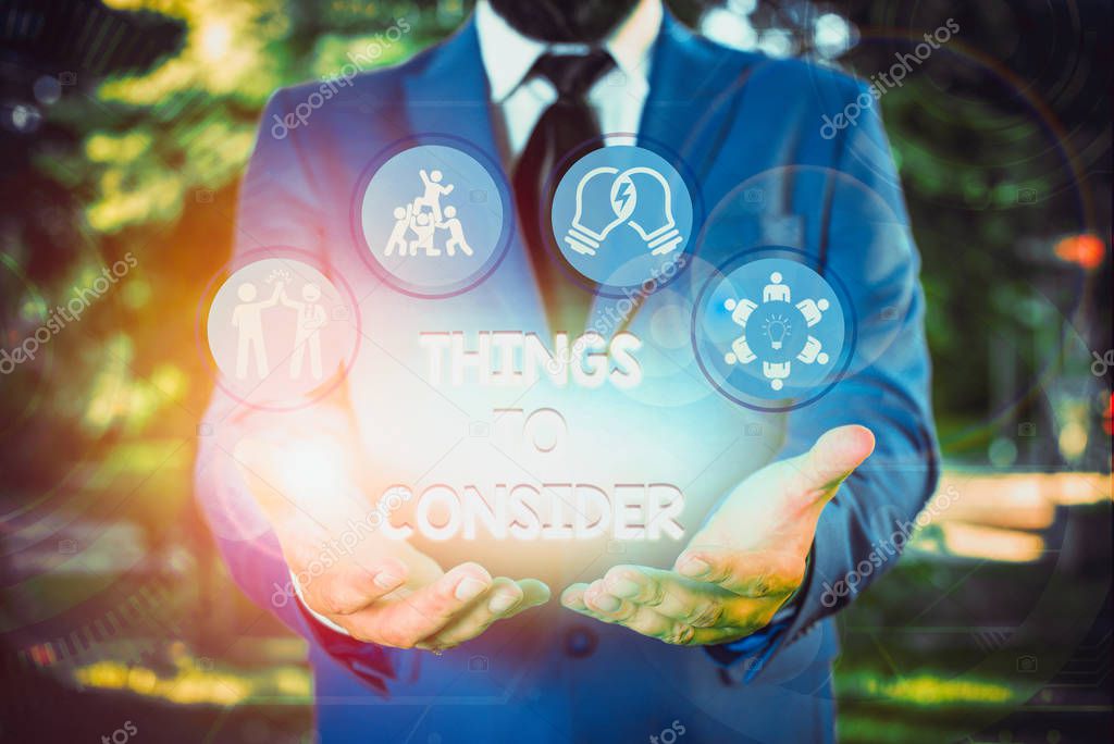 Escribir una nota que muestre las cosas a considerar. Concepto de ...