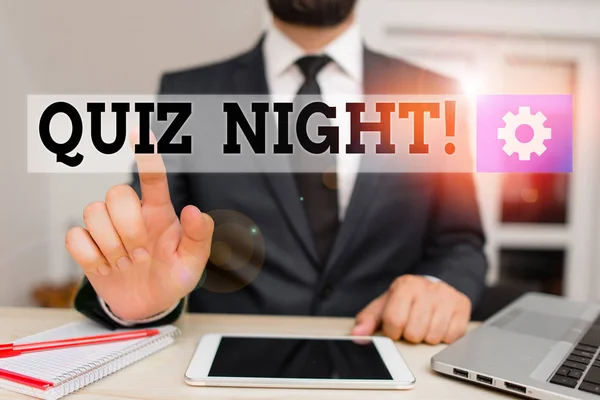 Word writing text Quiz Night. Business photo showcasing evening test ...