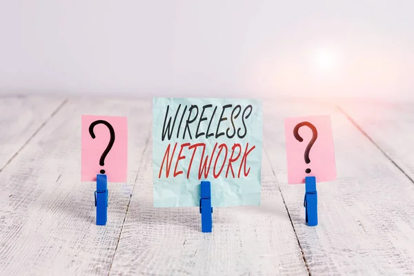 Writing note showing Wireless Network. Business concept for computer ...