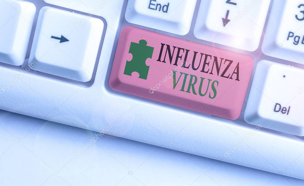Texto a mano Virus de la Influenza. Foto conceptual una enfermedad ...