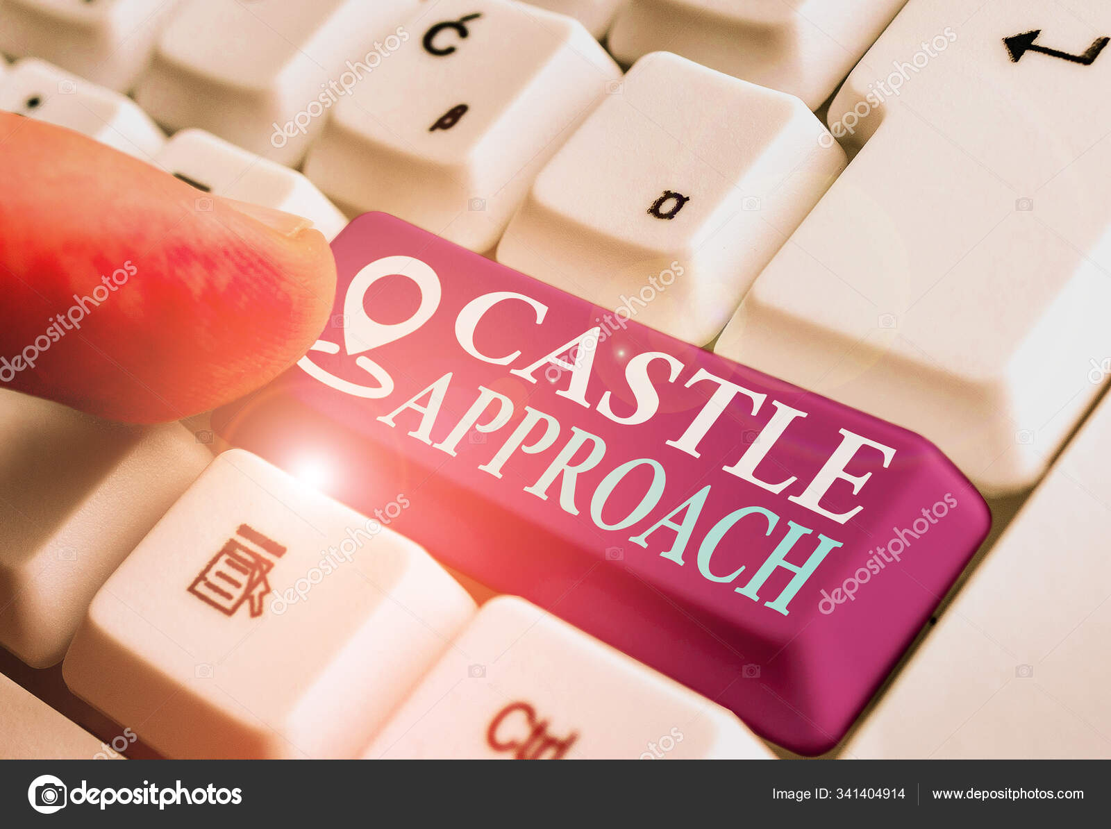 Handwriting Text Castle Approach Conceptual Photo Fortified Place Built ...