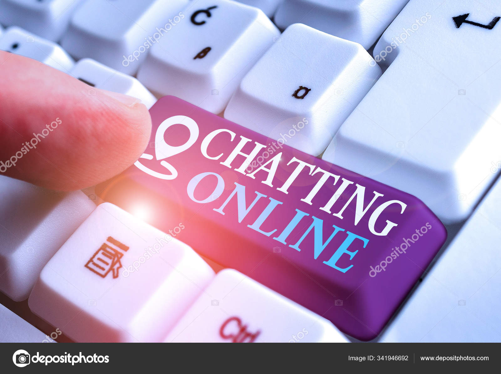 Handwriting text Chatting Online. Concept meaning type of realtime ...