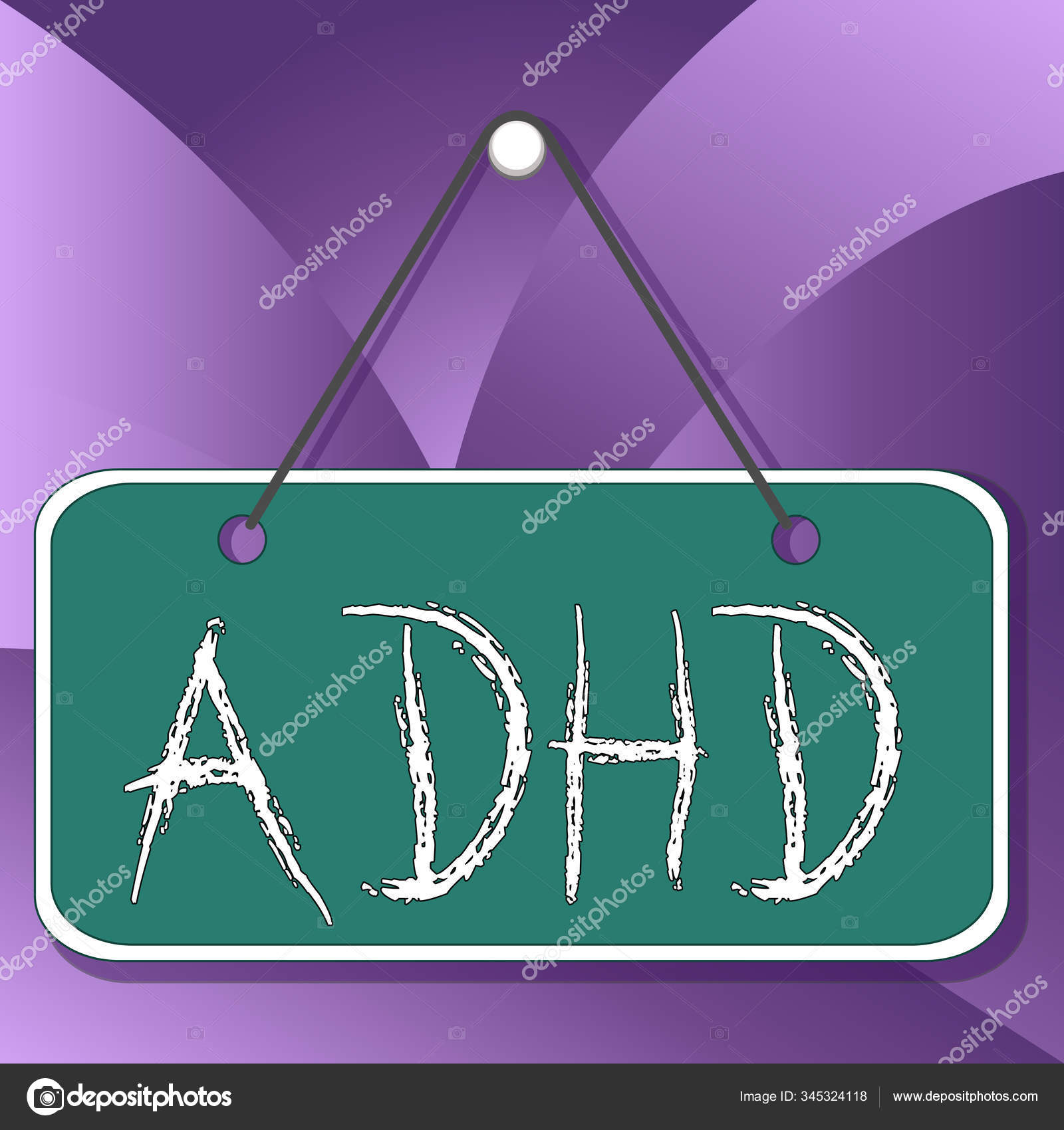 Texto manuscrito Adhd. Concepto que significa Trastorno de salud mental ...