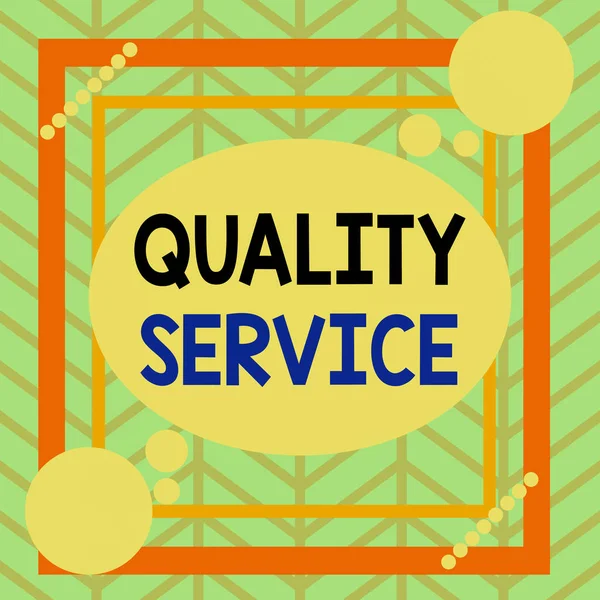 Handwriting text Quality Service. Concept meaning delivered service ...
