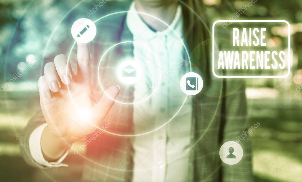 Signo de texto que muestra Sensibilización. Foto conceptual que crea ...