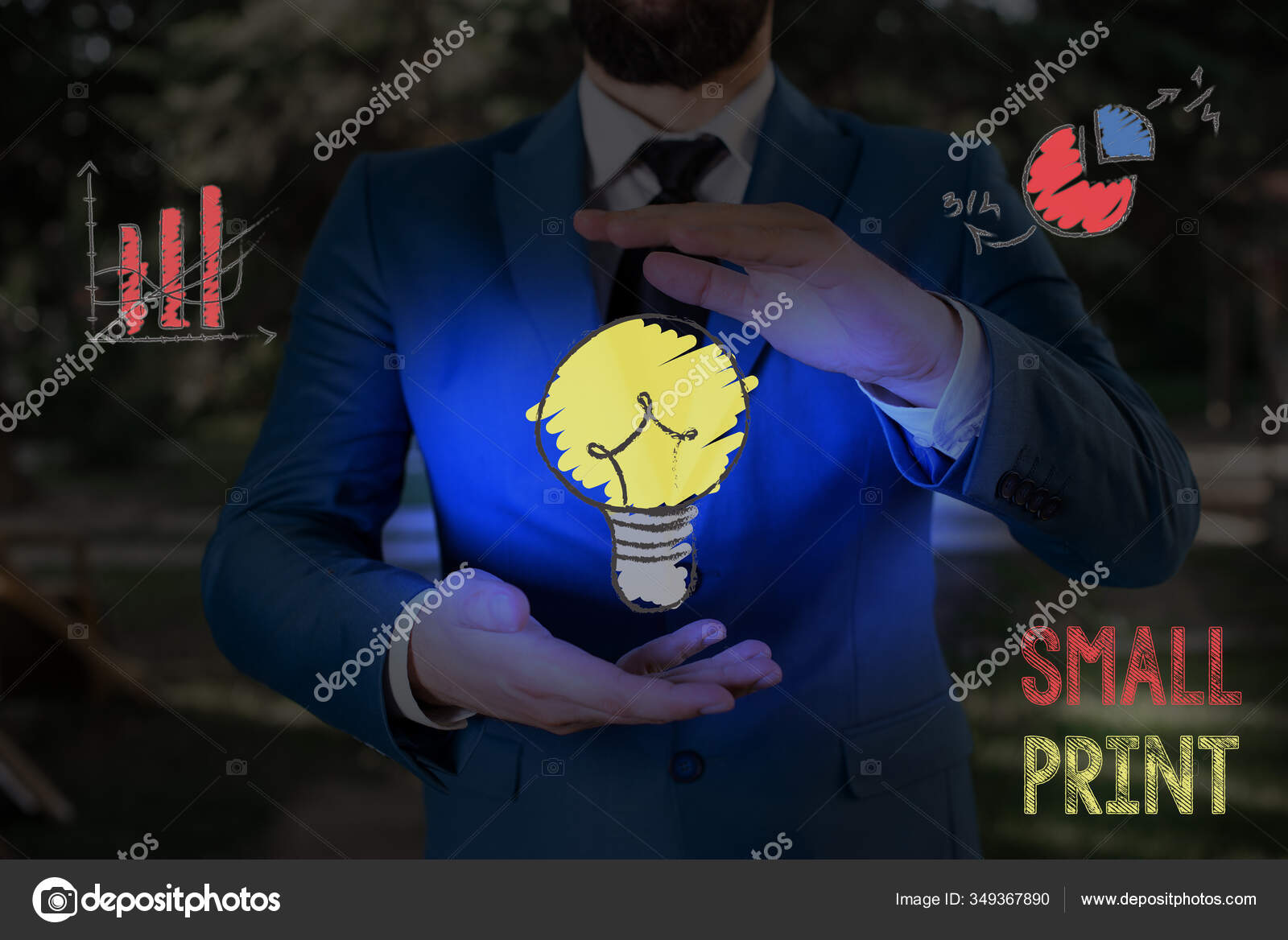 Handwriting text Small Print. Concept meaning document that contains ...