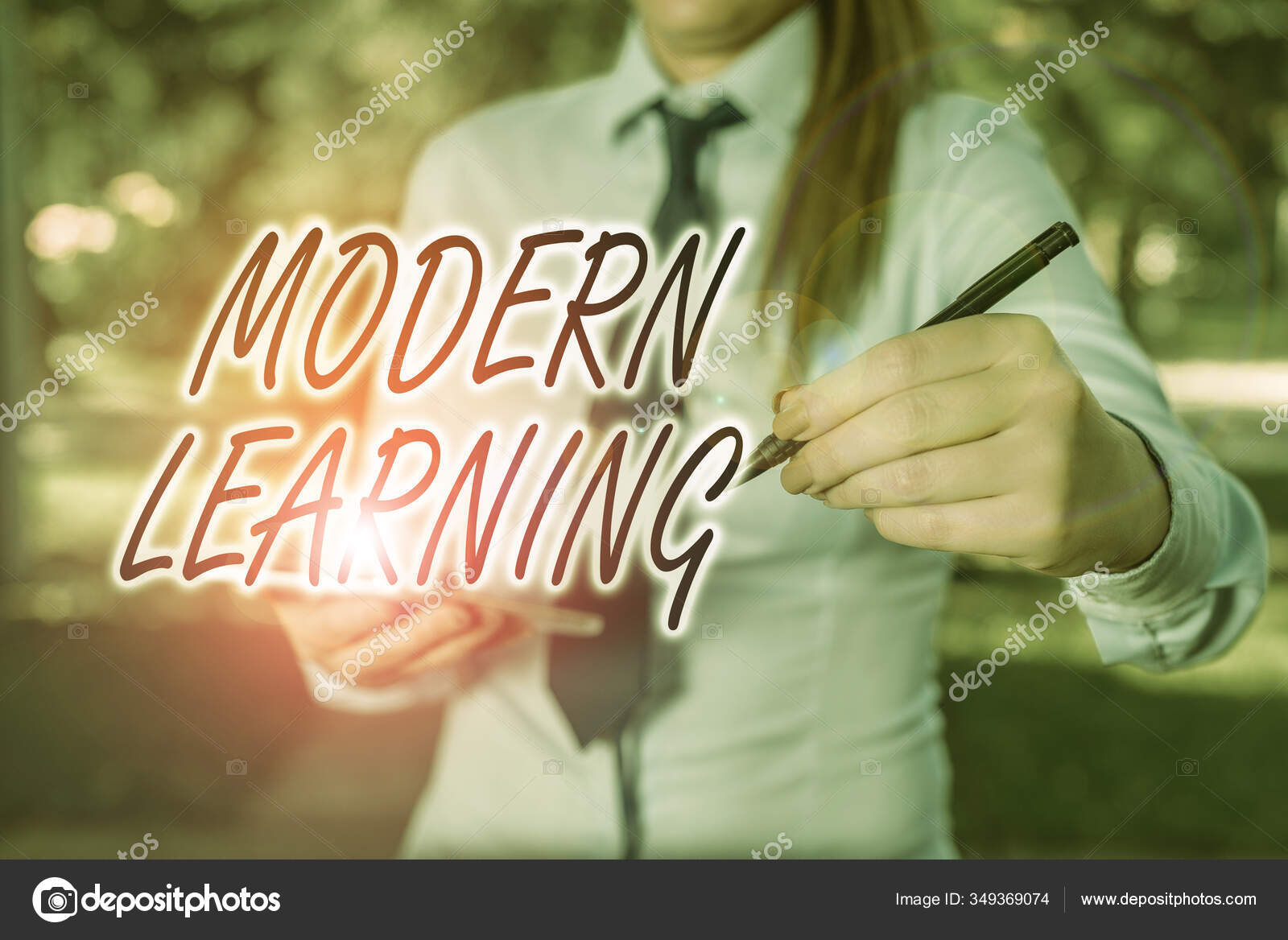 Handwriting text writing Modern Learning. Concept meaning flexible and ...