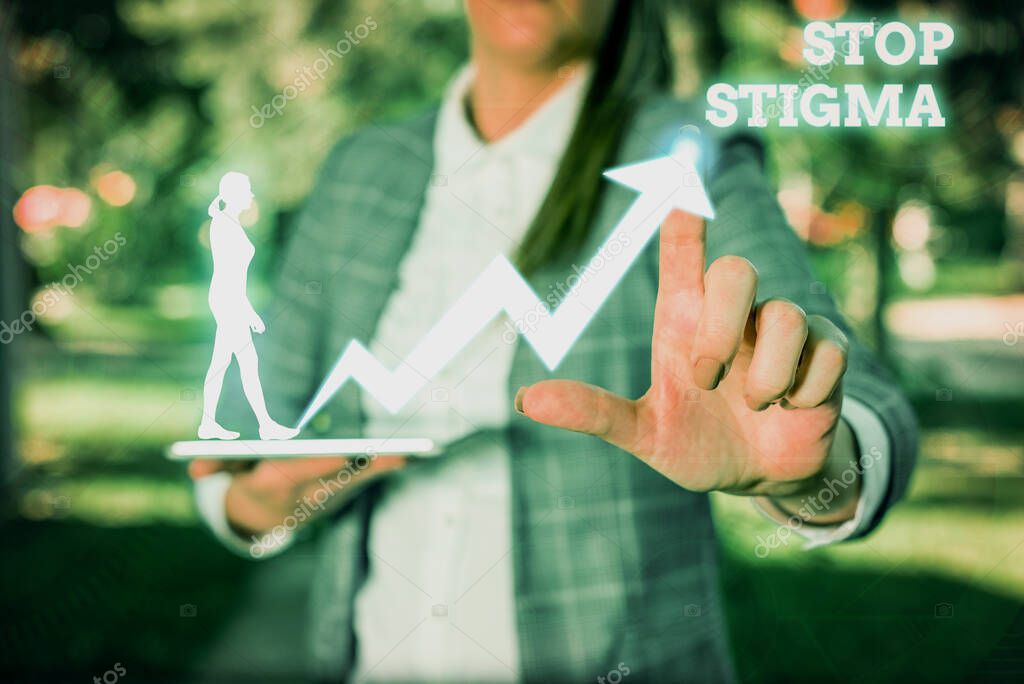 Signo de texto que muestra Stop Stigma. Foto conceptual termina el ...