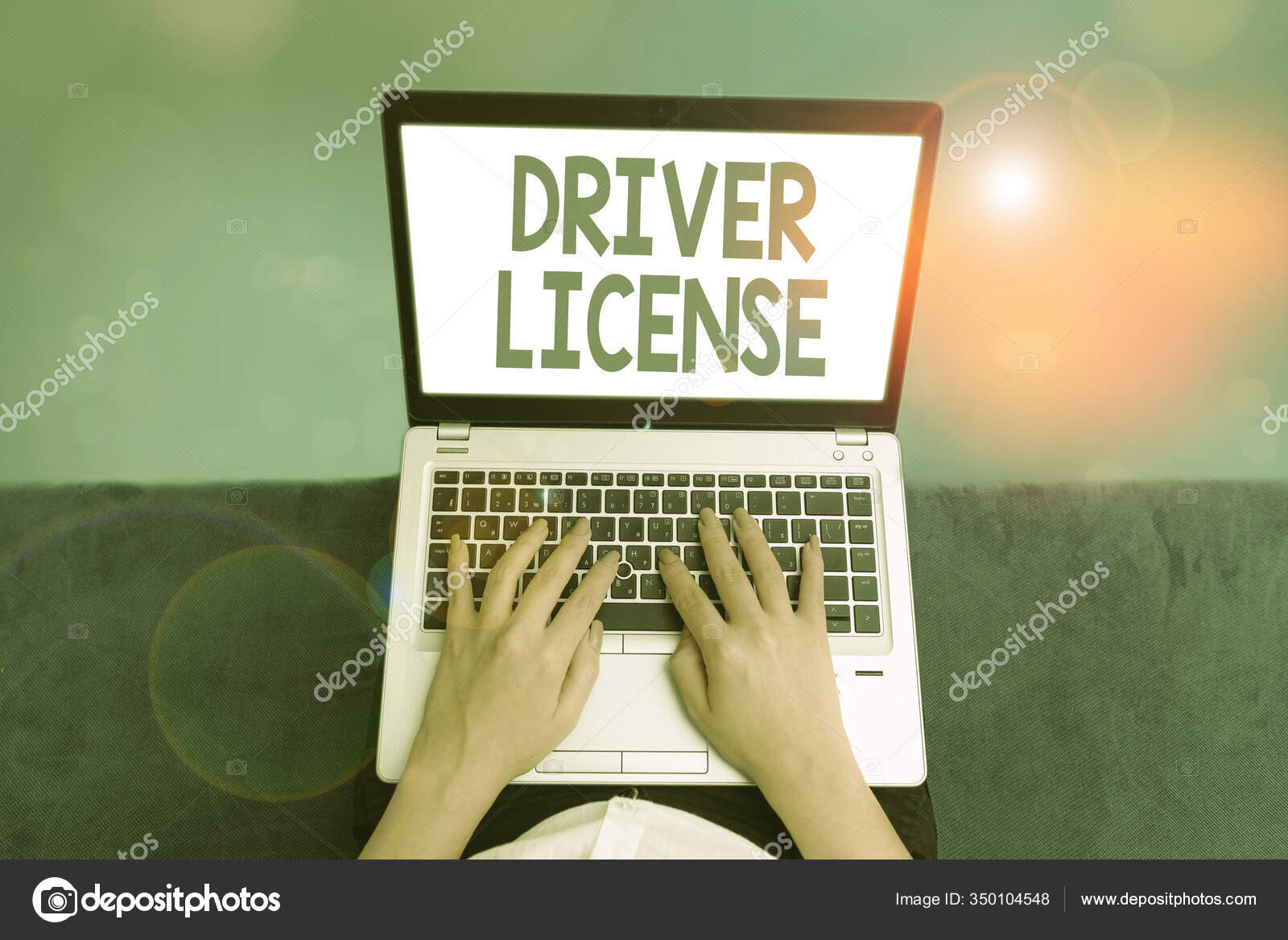 Handwriting text Driver License. Concept meaning a document permitting ...
