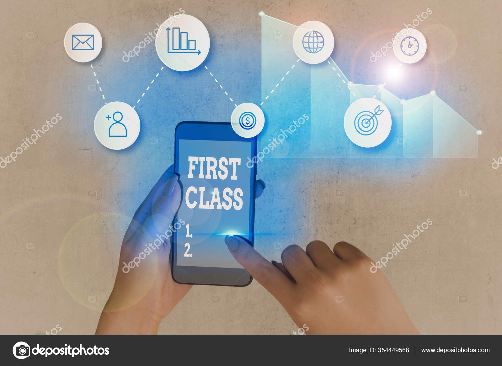 Handwriting text writing First Class. Concept meaning the most ...