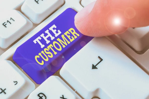 Text sign showing The Customer. Conceptual photo demonstrating or ...