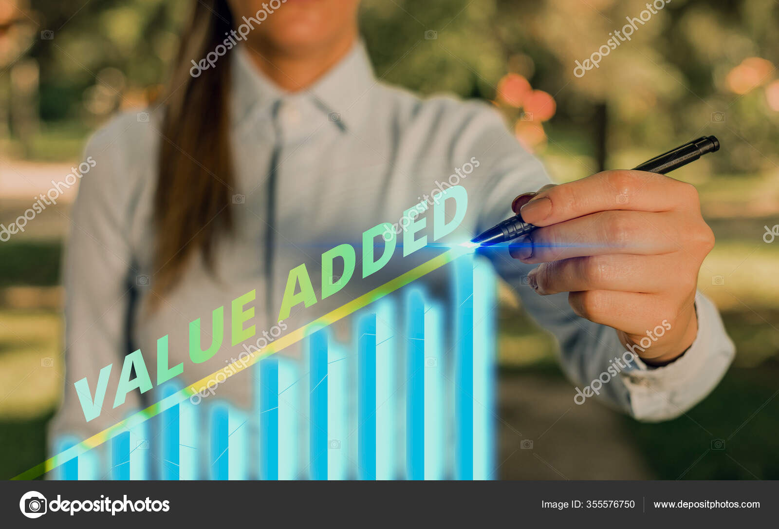 Handwriting text Value Added. Concept meaning the extra value created ...