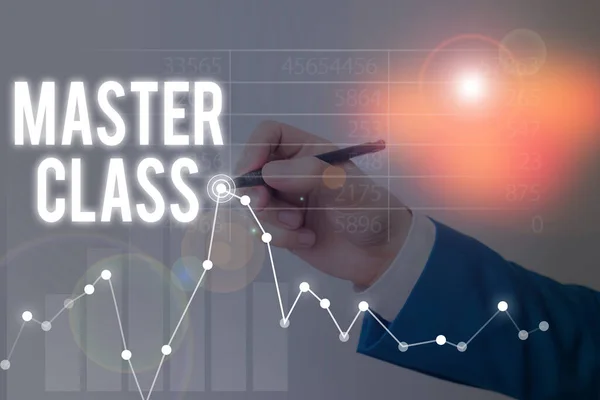 Conceptual hand writing showing Master Class. Business photo text class ...