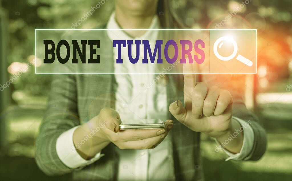 Texto manuscrito Tumores óseos. Concepto significado puede ser benigno ...