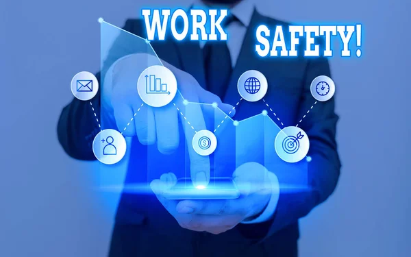 Text sign showing Work Safety. Conceptual photo policies and procedures ...