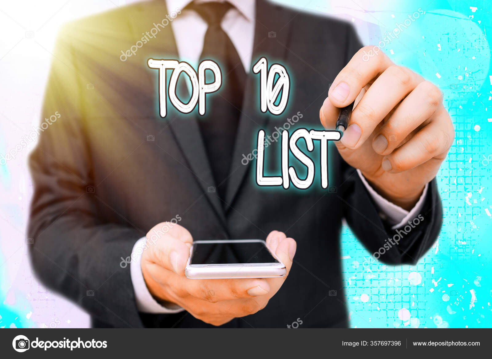 Handwriting text Top 10 List. Concept meaning the ten most important or ...