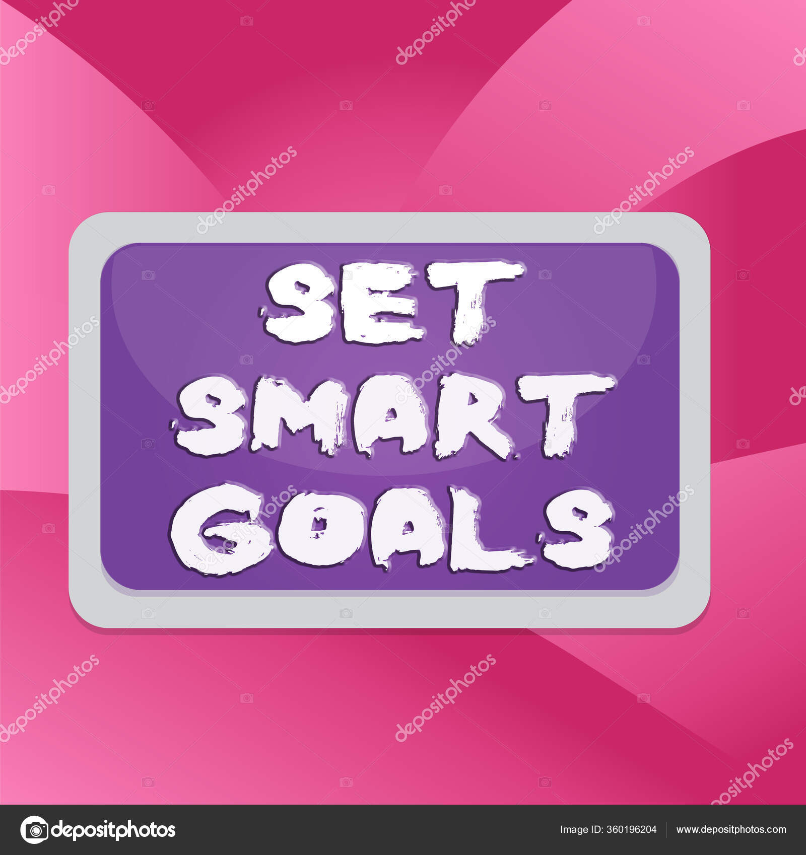 Texto de escritura a mano Establecer metas inteligentes. Concepto que ...