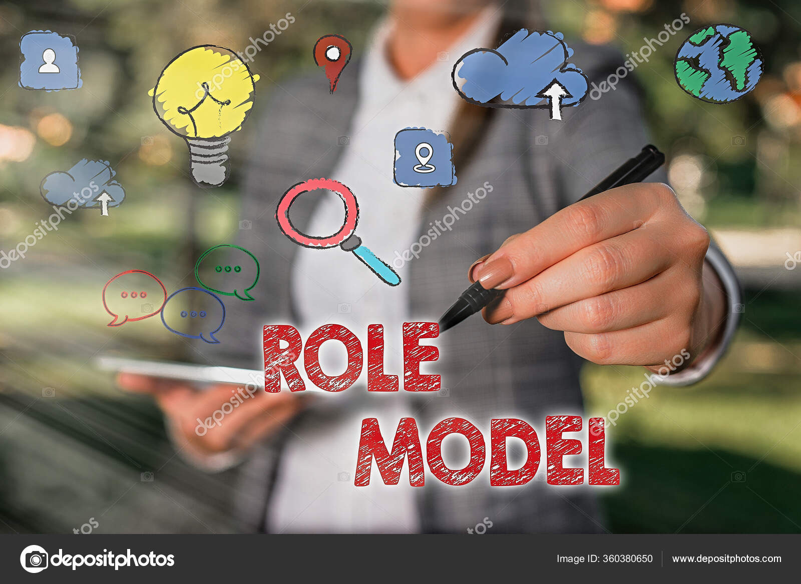 Word menulis teks Model Peran. Konsep bisnis untuk demonstrasi ...