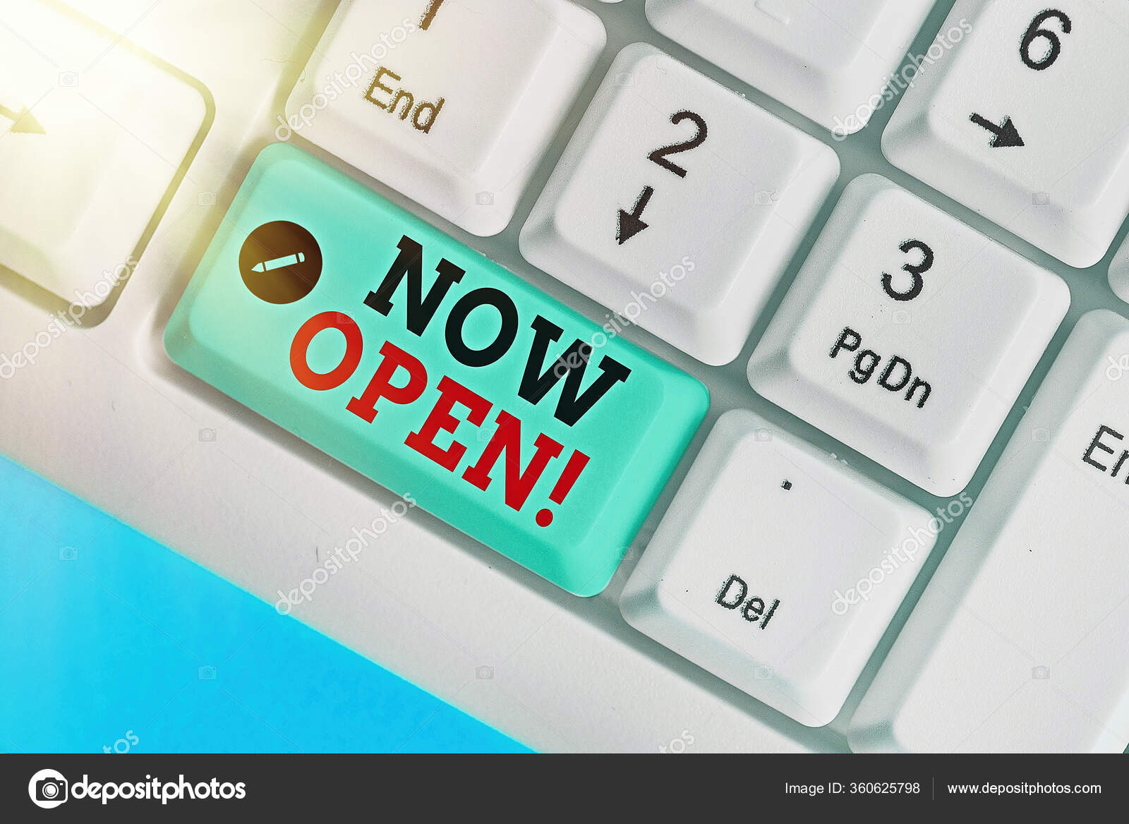 Text sign showing Now Open. Conceptual photo leave door or windows not ...