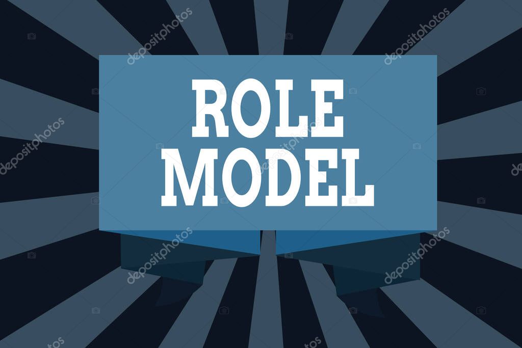 Signo de texto que muestra el modelo de rol. Foto conceptual una ...