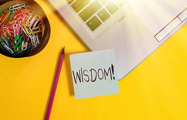 Handwriting text writing Wisdom. Concept meaning the ability to use ...