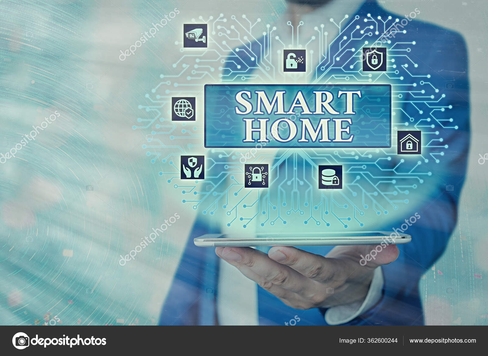 Text sign showing Smart Home. Conceptual photo automation system ...