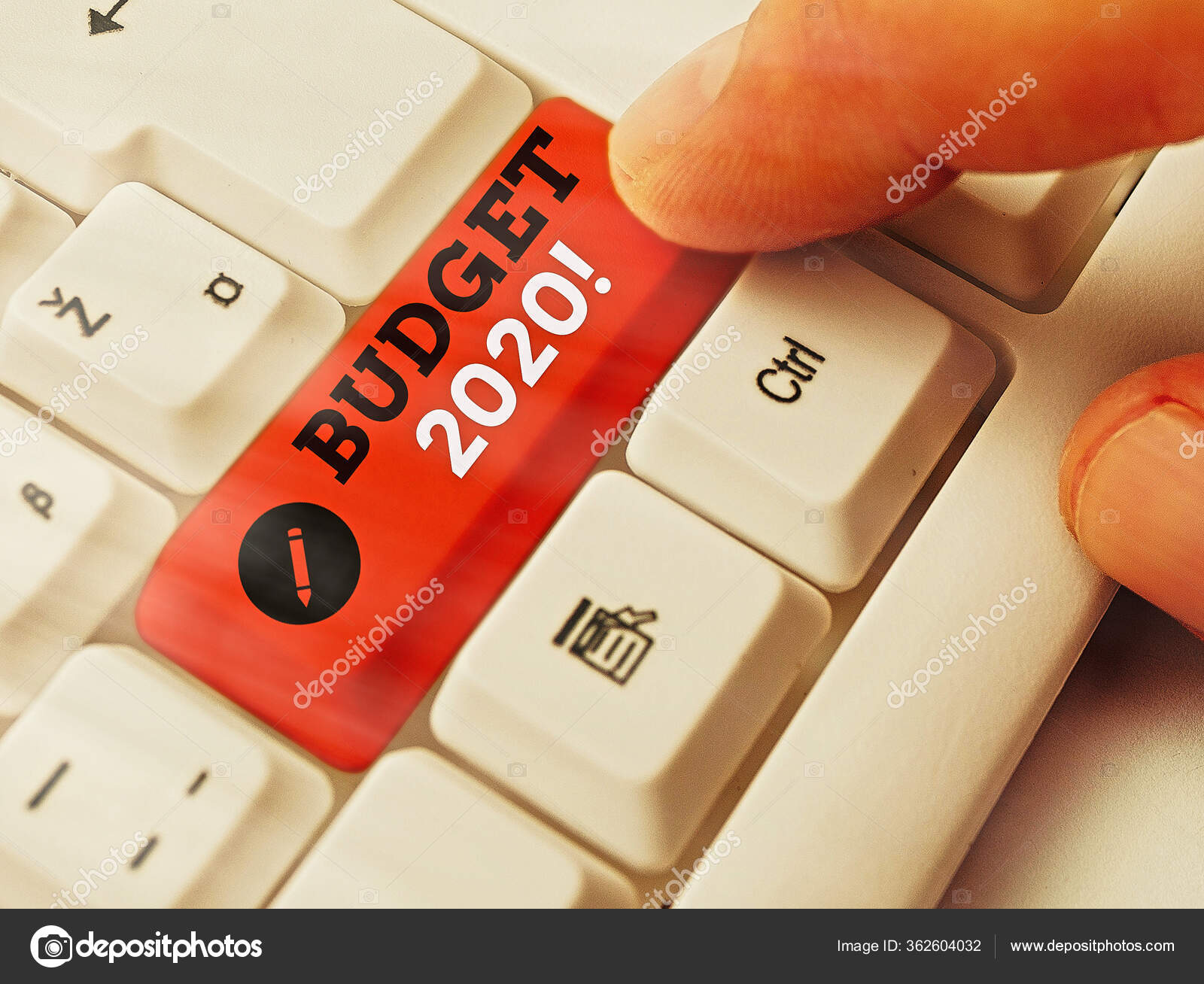 Handwriting text Budget 2020. Concept meaning estimate of income and ...