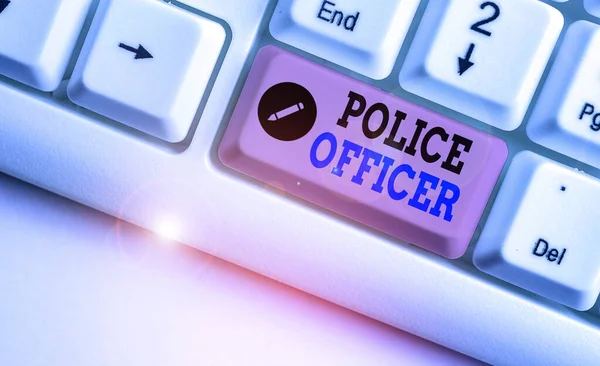 Handwriting text writing Police Officer. Concept meaning a ...