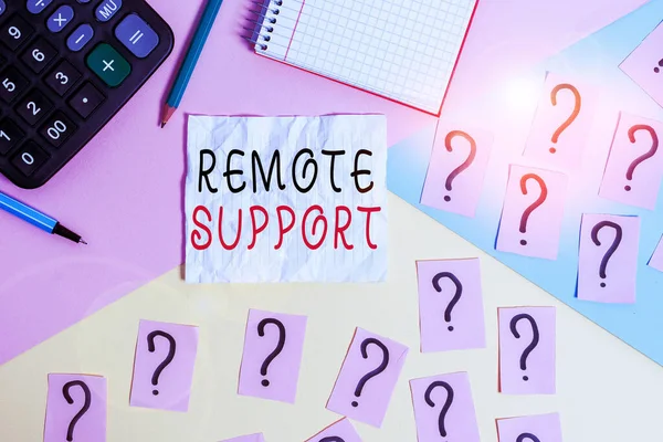 Handwriting text writing Remote Support. Concept meaning help endusers ...