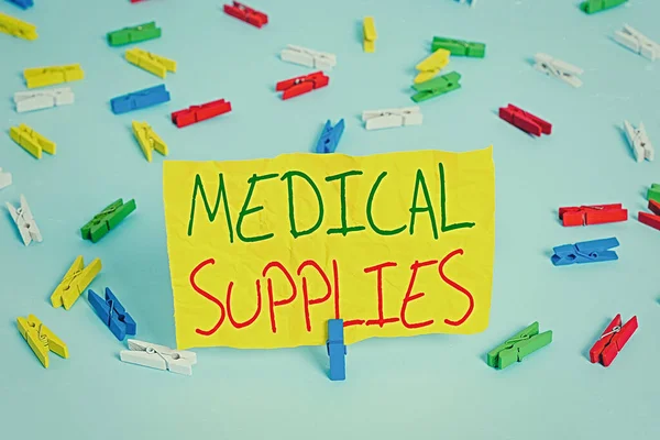 Handwriting text writing Medical Supplies. Concept meaning Items ...