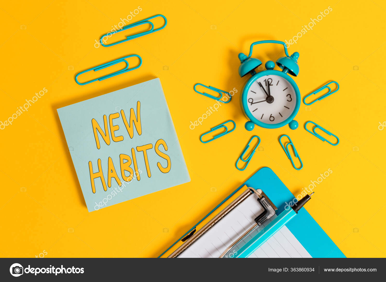 Handwriting text writing New Habits. Concept meaning change the routine ...