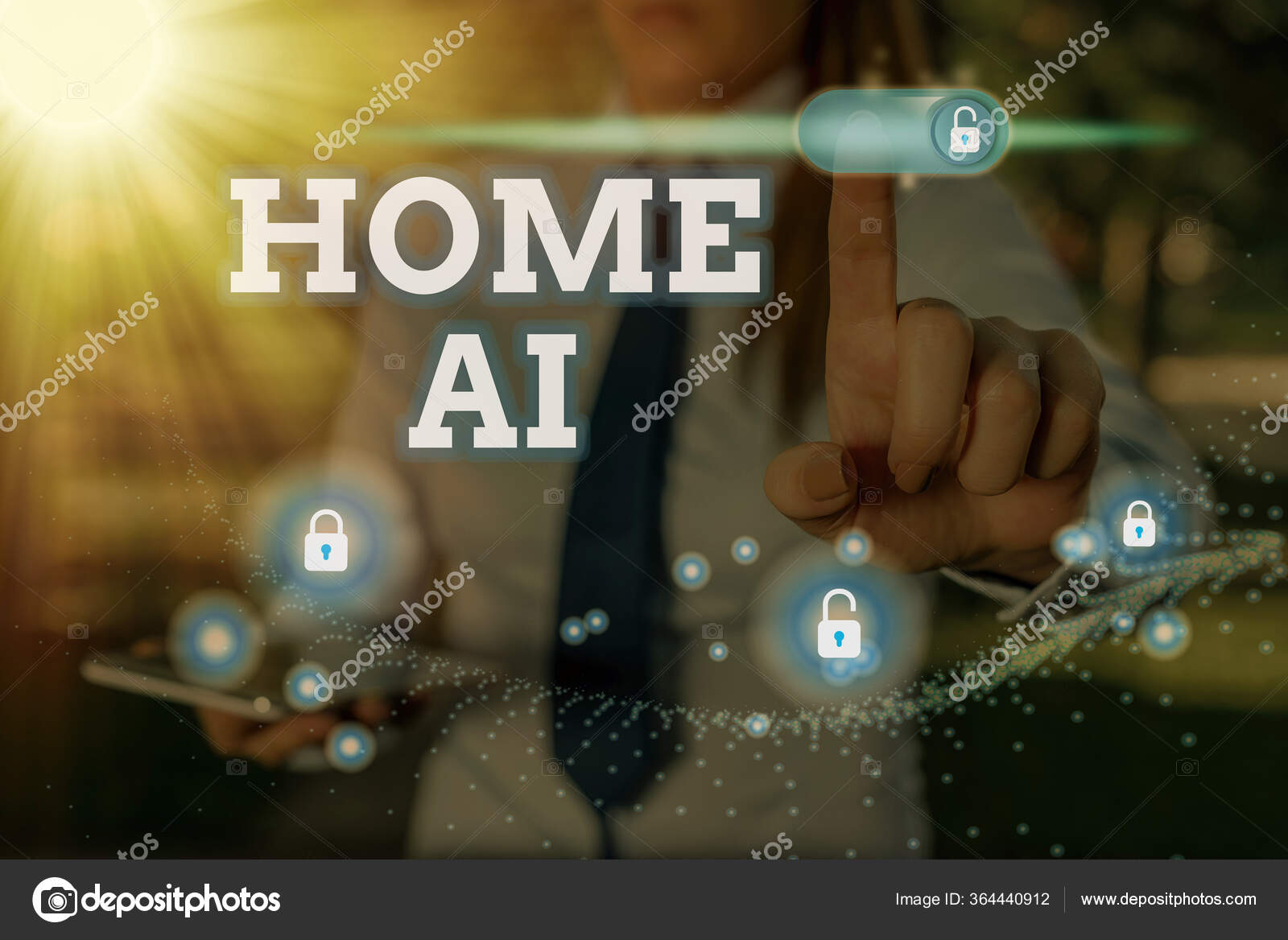 Handwriting text Home Ai. Concept meaning home solution that enables ...