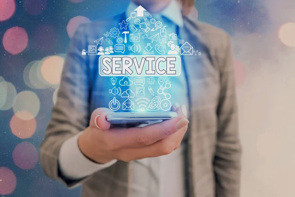 Text sign showing Service. Conceptual photo valuable action or effort ...