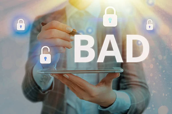 Word writing text Bad. Business concept for Unpleasant things that ...