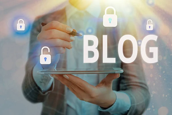 Word writing text Blog. Business concept for regularly updated website web page run by ...