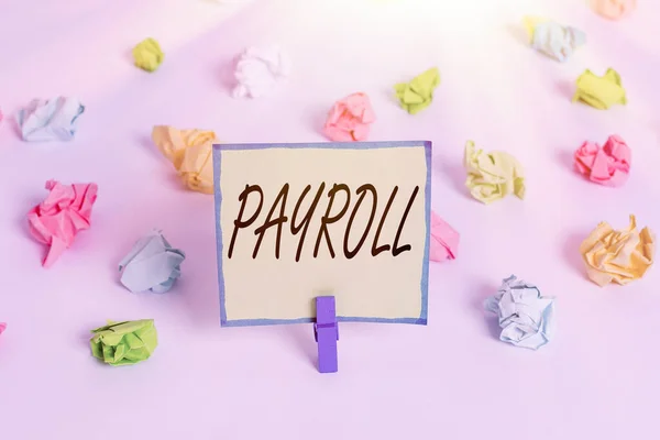 Conceptual hand writing showing Payroll. Business photo showcasing ...