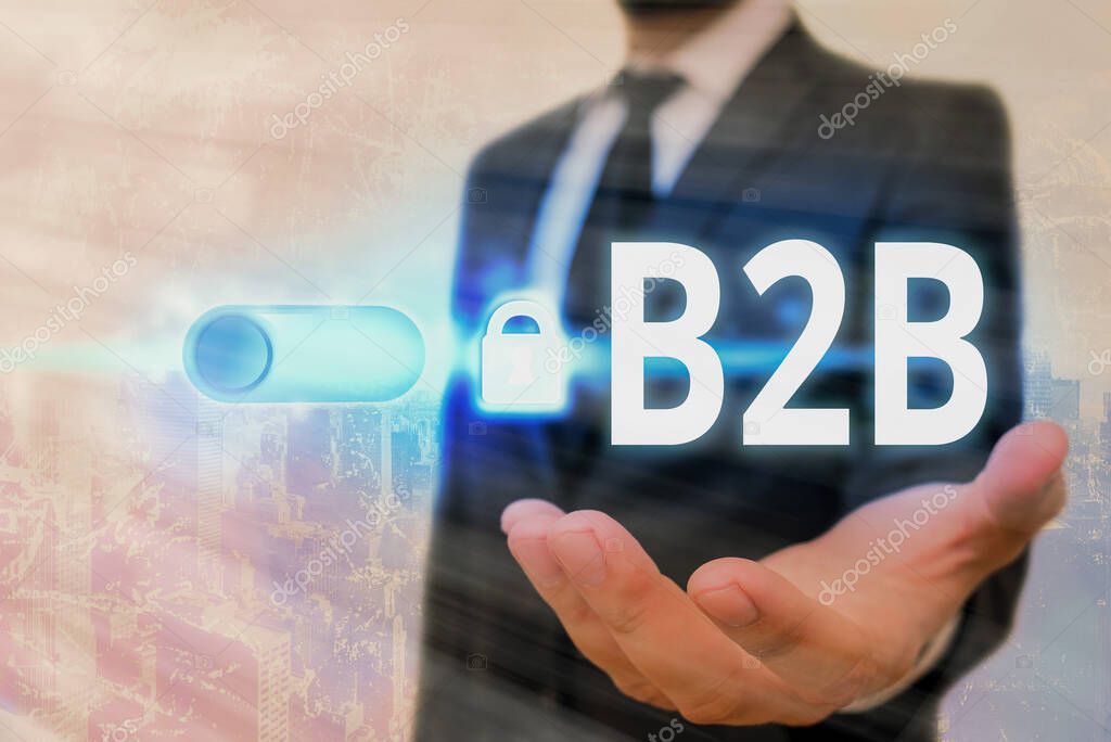 Signo de texto que muestra B2B. Foto conceptual Intercambio de ...