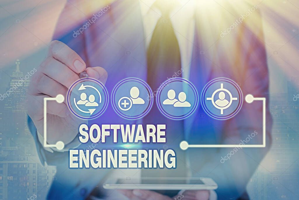 Escritura a mano de texto Ingeniería de software. Concepto que ...