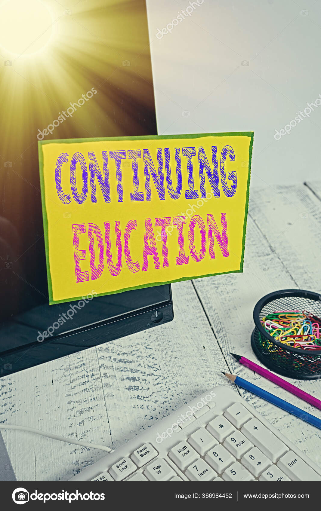 Handwriting text Continuing Education. Concept meaning Continued ...