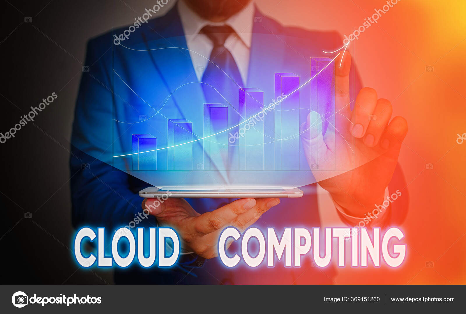 Handwriting text Cloud Computing. Concept meaning use a network of remote servers hosted on the ...