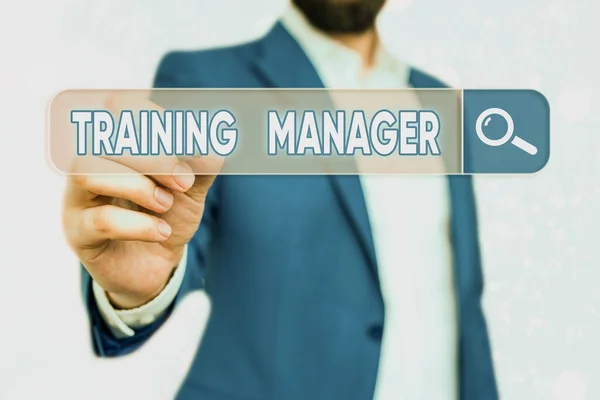 Handwriting text Training Manager. Concept meaning giving needed skills ...