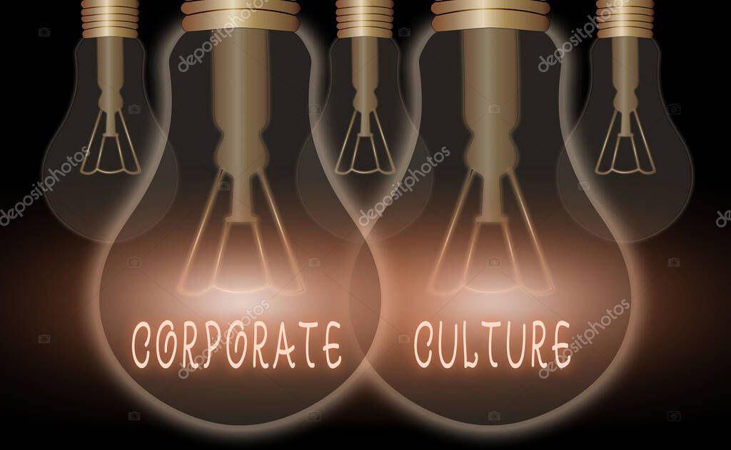 Escritura a mano escritura de texto Cultura Corporativa. Concepto ...