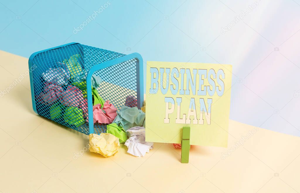 Texto de escritura de palabras Plan de Negocios. Concepto de negocio para la estrategia ...