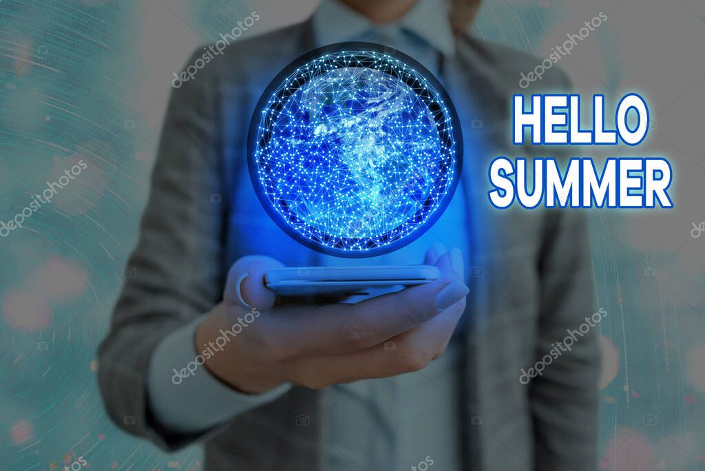 Signo de texto que muestra Hello Summer. Foto conceptual Recibir la ...
