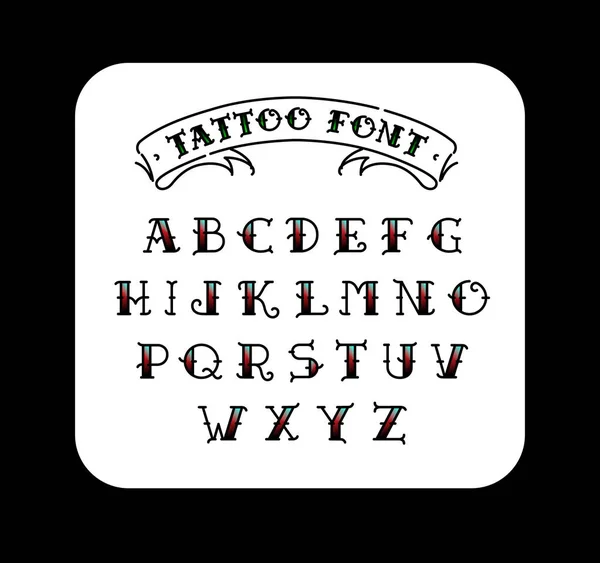 Old school tattoo alphabet. Vector. Letters Tattoo Traditional ...