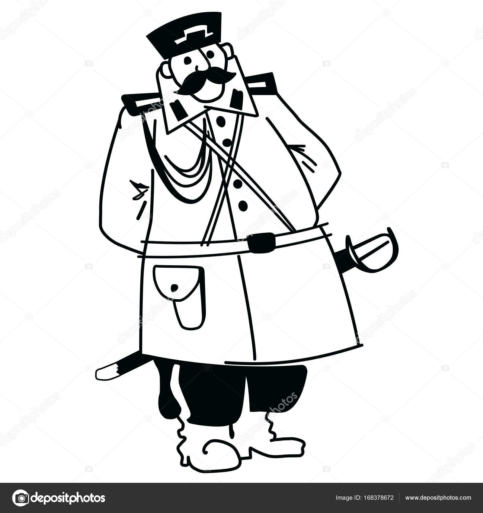 Russian policeman with saber — Stock Vector © Strechin_Bert #168378672