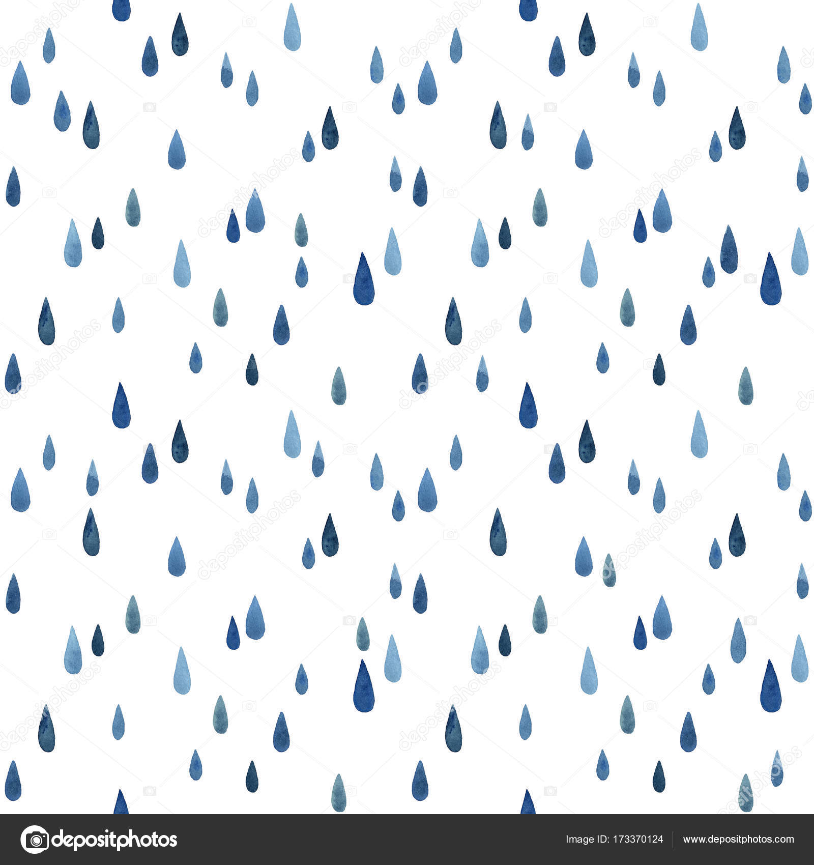 Watercolor blue raindrops seamless pattern Stock Photo by ...