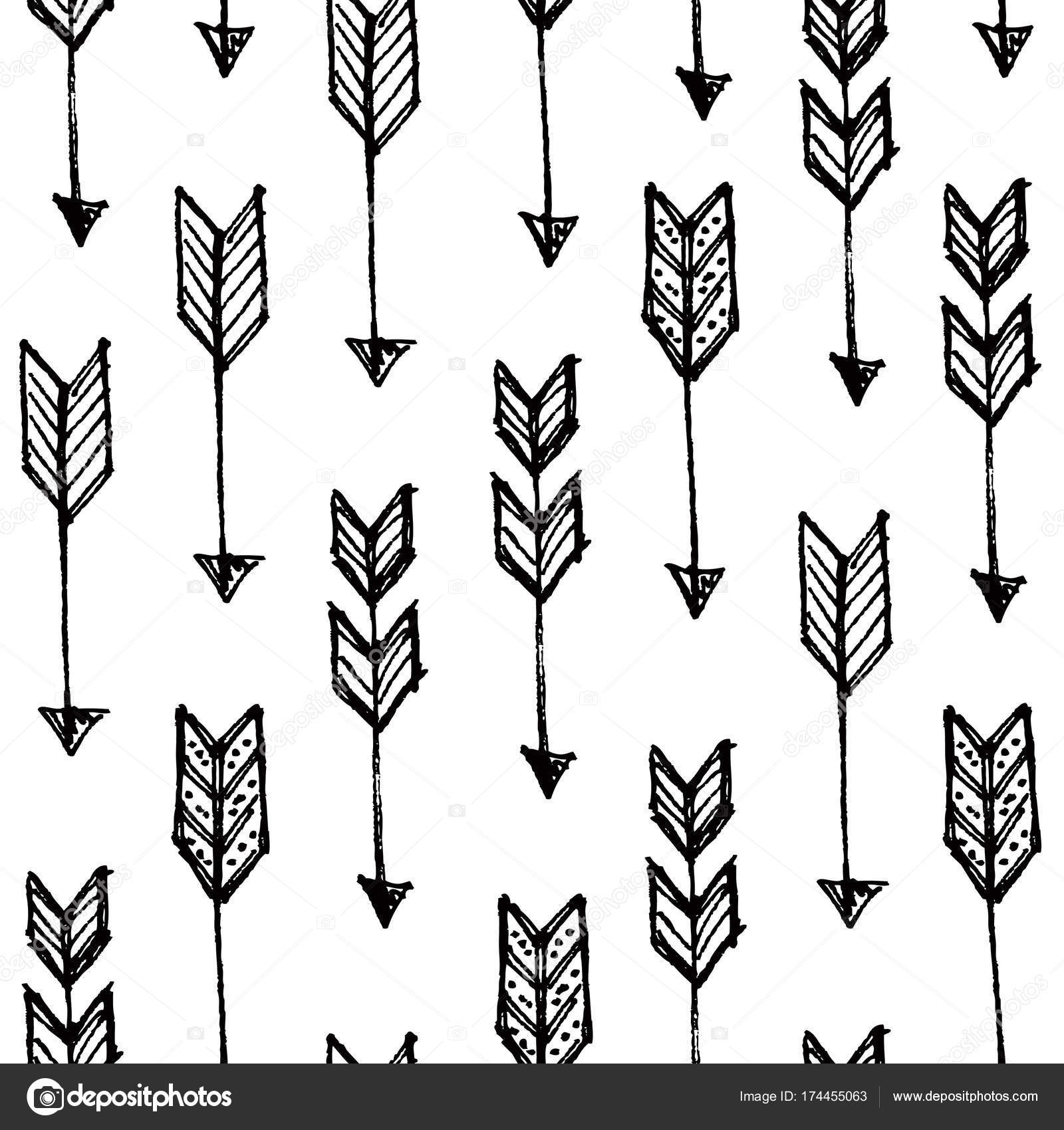 Hand drawing black arrows pattern — Stock Photo © alenaganzhela #174455063