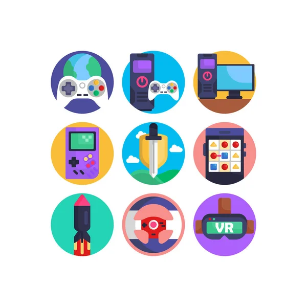 Gaming Icons Online Mobile Phone Video Games Games Console Gamer Stock ...