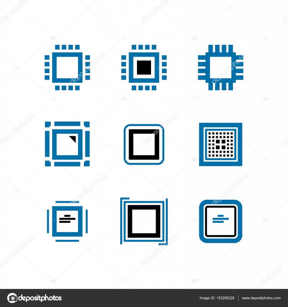 CPU and computer chips vector icons. Processor logo Stock Vector by ...